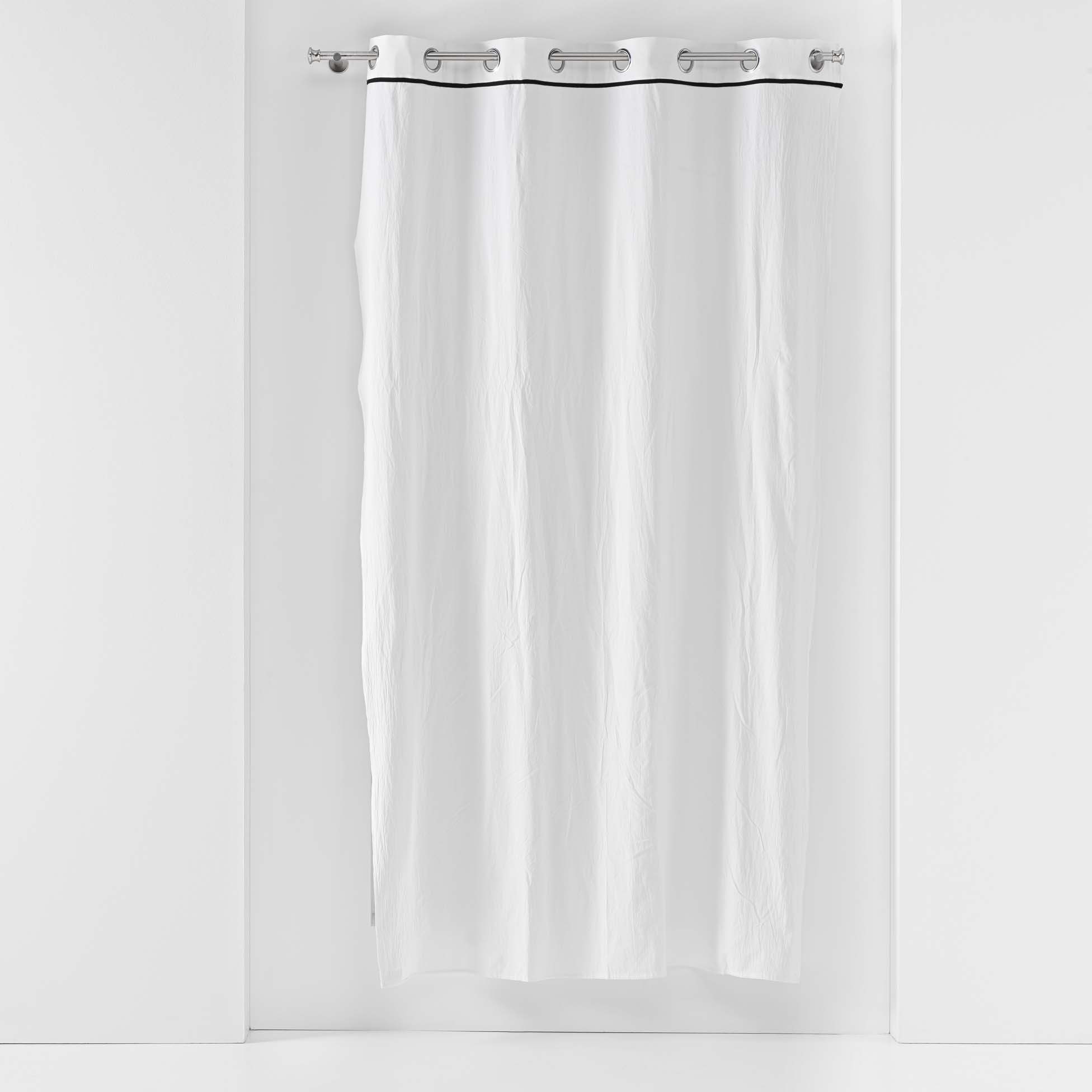 Rideau a oeillets voile coton lave 135 x 240 cm Lanette blanc
