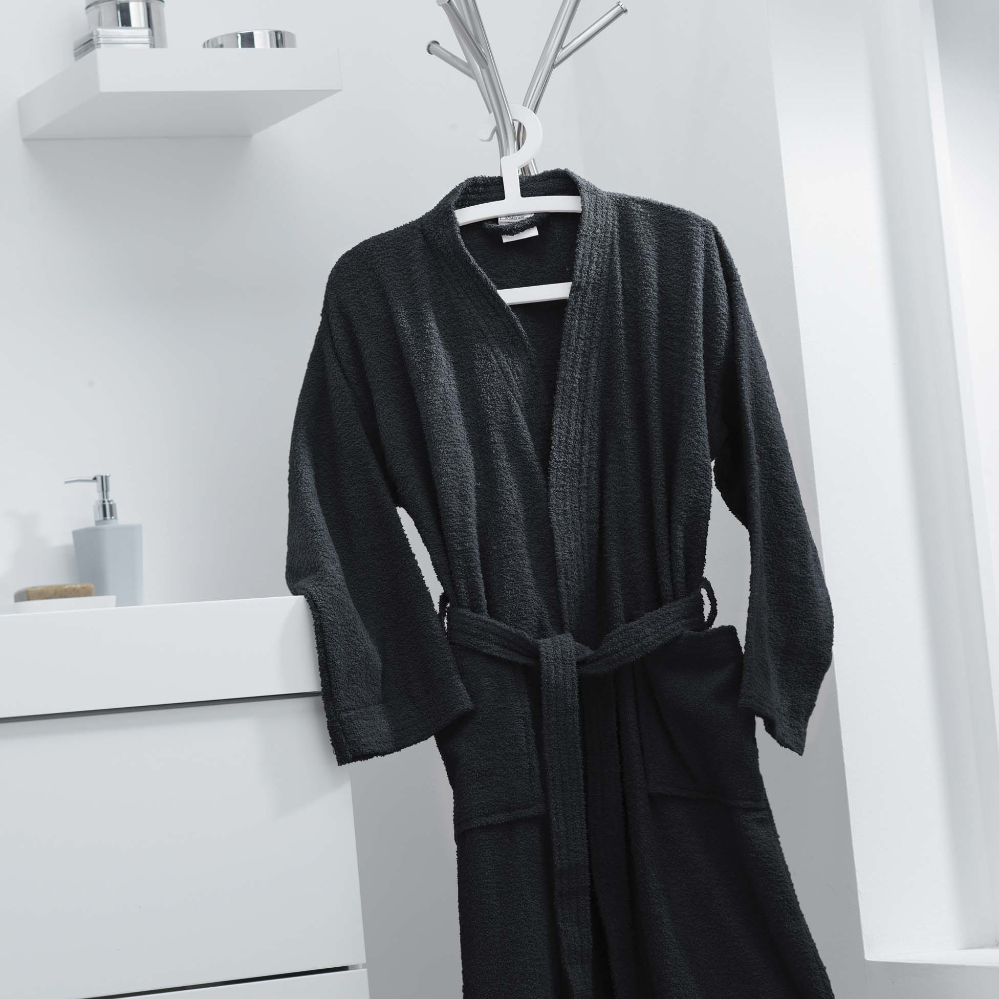 Peignoir sortie de bain taille unique adulte noir